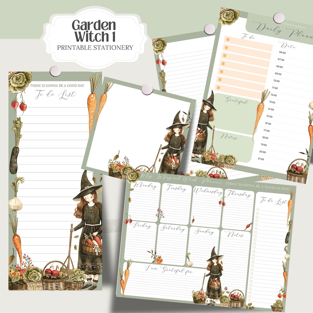 Witchy Planner Png Stationary Garden Writing Paper Witch Notepad ...