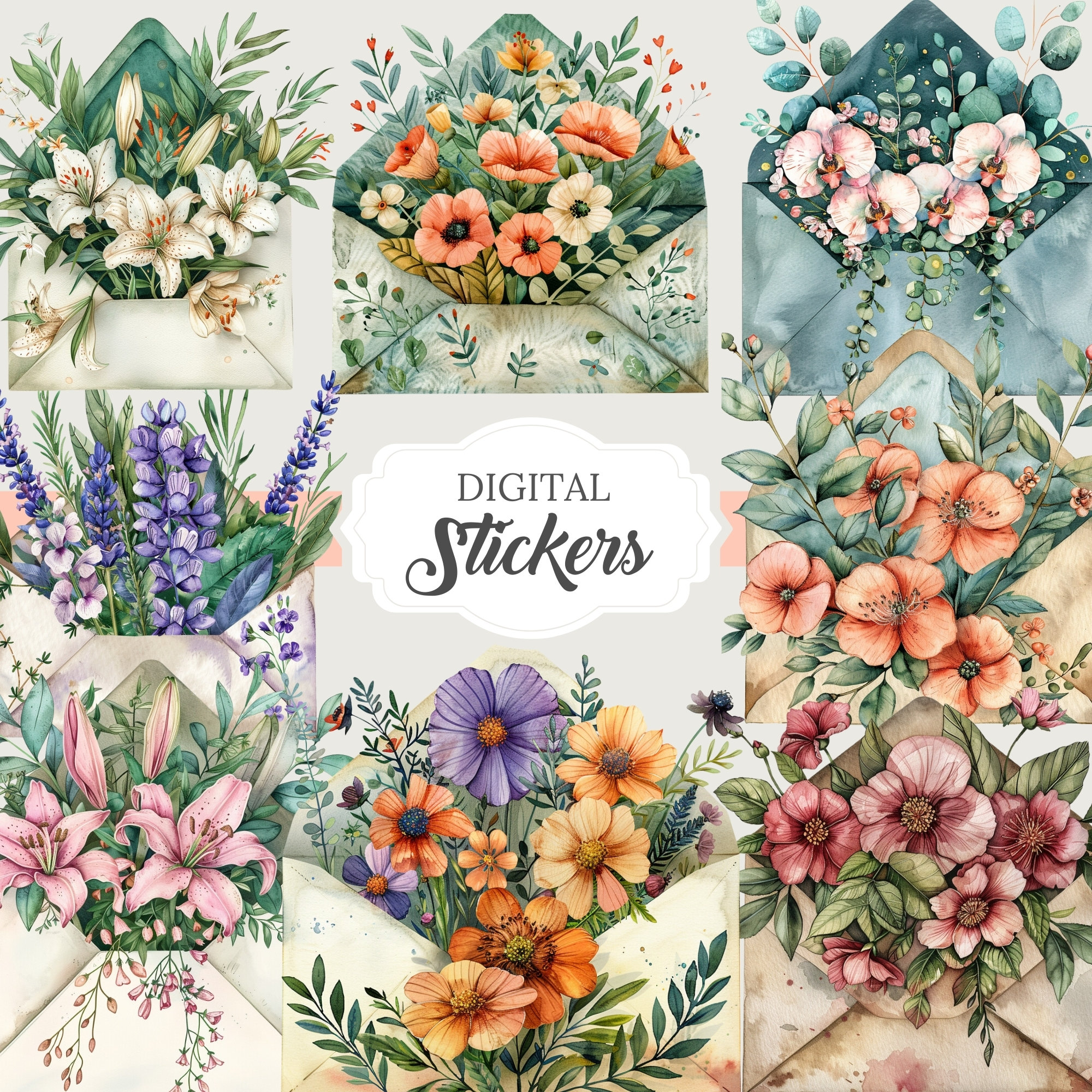 Spring Flower Mothers Day Png Clipart Junk Journal Kit for Cards ...