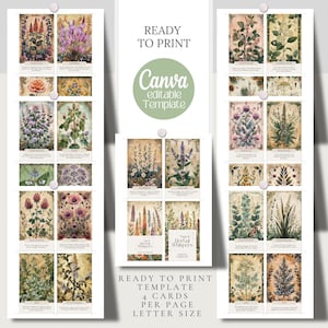 Herbal Botanical Oracle Cards Plants Medicine Printable Herb Deck ...