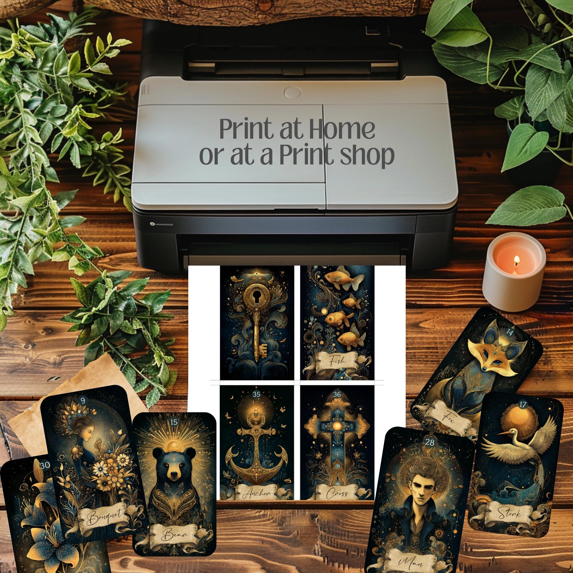 Celestial Lenormand Moon Tarot Deck: Printable, Editable Digital PNG ...