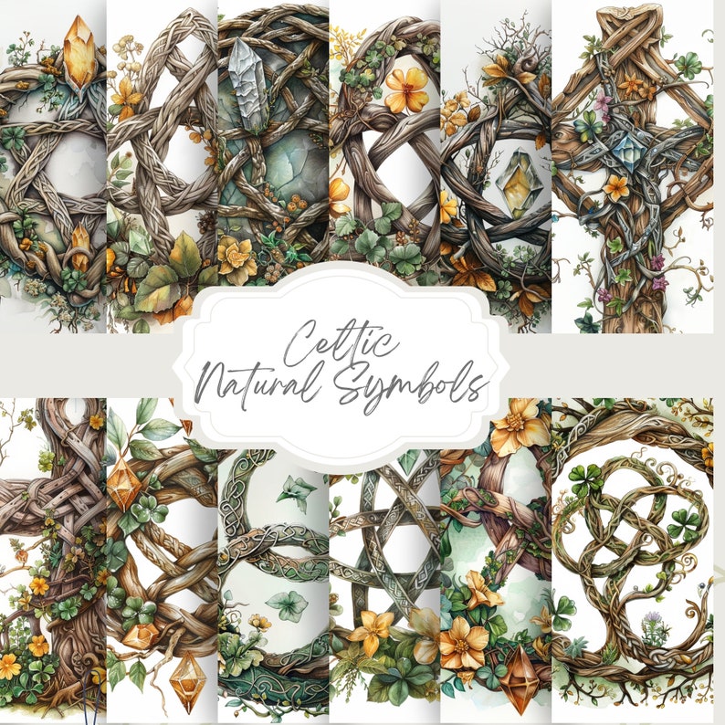 Celtic Nature Magic Symbols Png Digital Grimoire Clipart for Book of ...