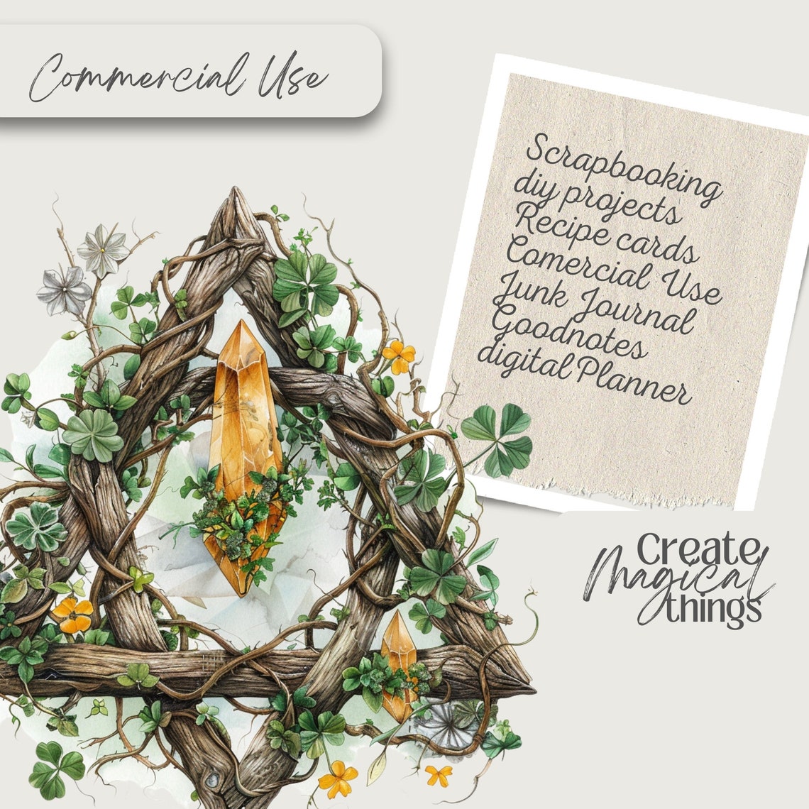 Celtic Nature Magic Symbols Png Digital Grimoire Clipart for Book of ...