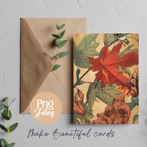 Autumn Postcard Collage Papers: Scrapbook, Junk Journal (PNG Digital ...