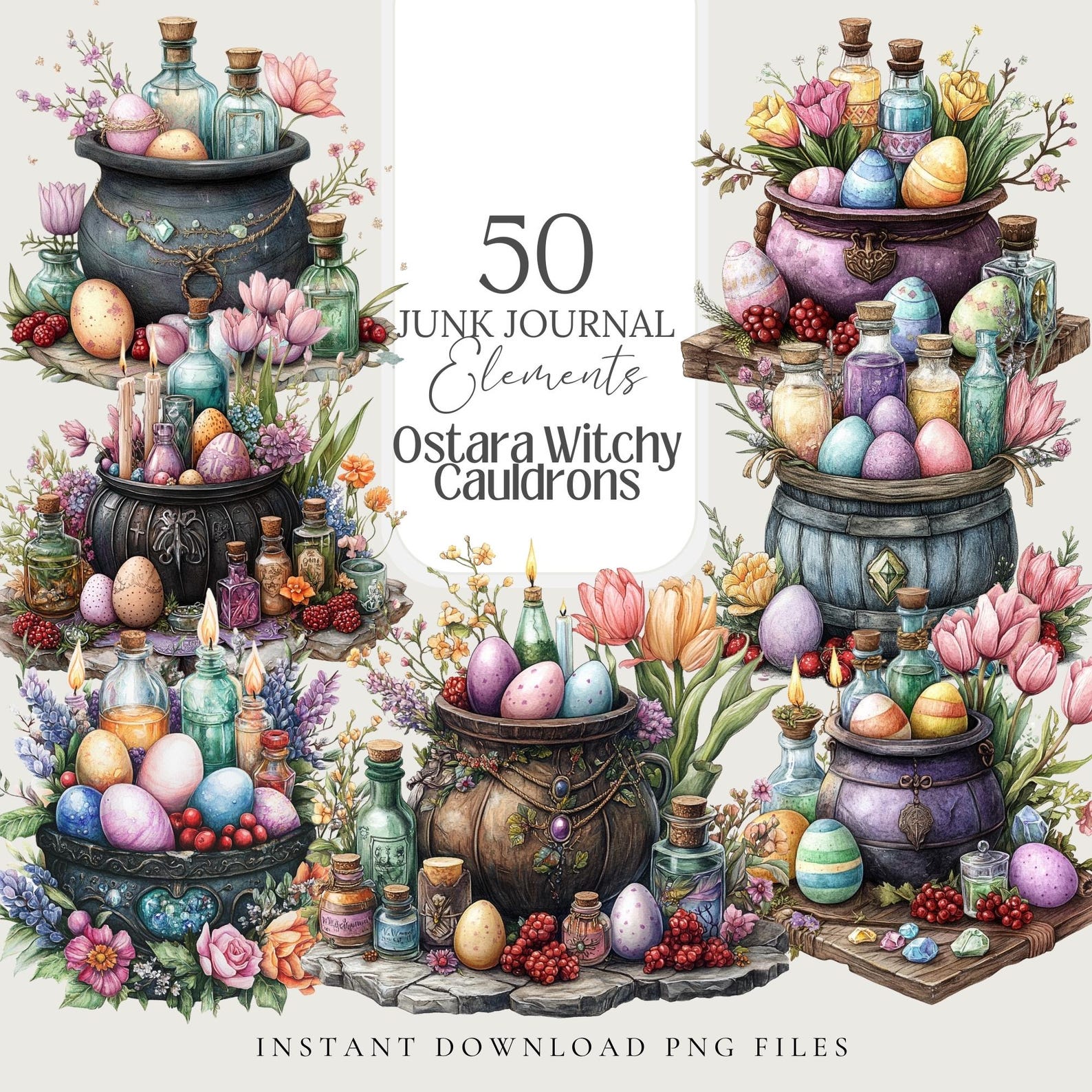 Ostara Cauldron Png Witchy Easter Clipart Ostara Book of Shadows ...