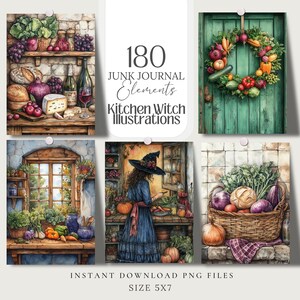 Rustic Kitchen Witch PNG Illustration Magical Clip Art for Grimoire ...