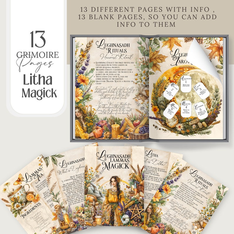 Lughnasadh Lammas Witch for Digital Grimoire Pages, Book of Shadows ...