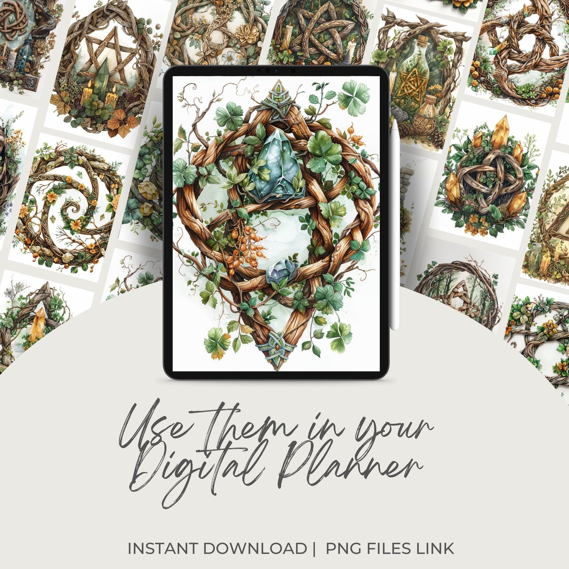 Celtic Nature Magic Symbols Png Digital Grimoire Clipart for Book of ...