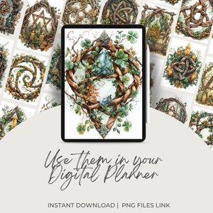 Celtic Nature Magic Symbols Png Digital Grimoire Clipart for Book of ...