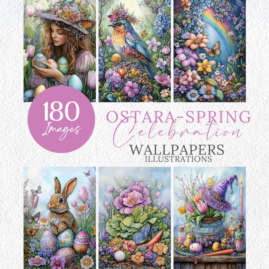Ostara Wallpaper Png Illustration Wiccan Cover Witch Grimoire Spring ...