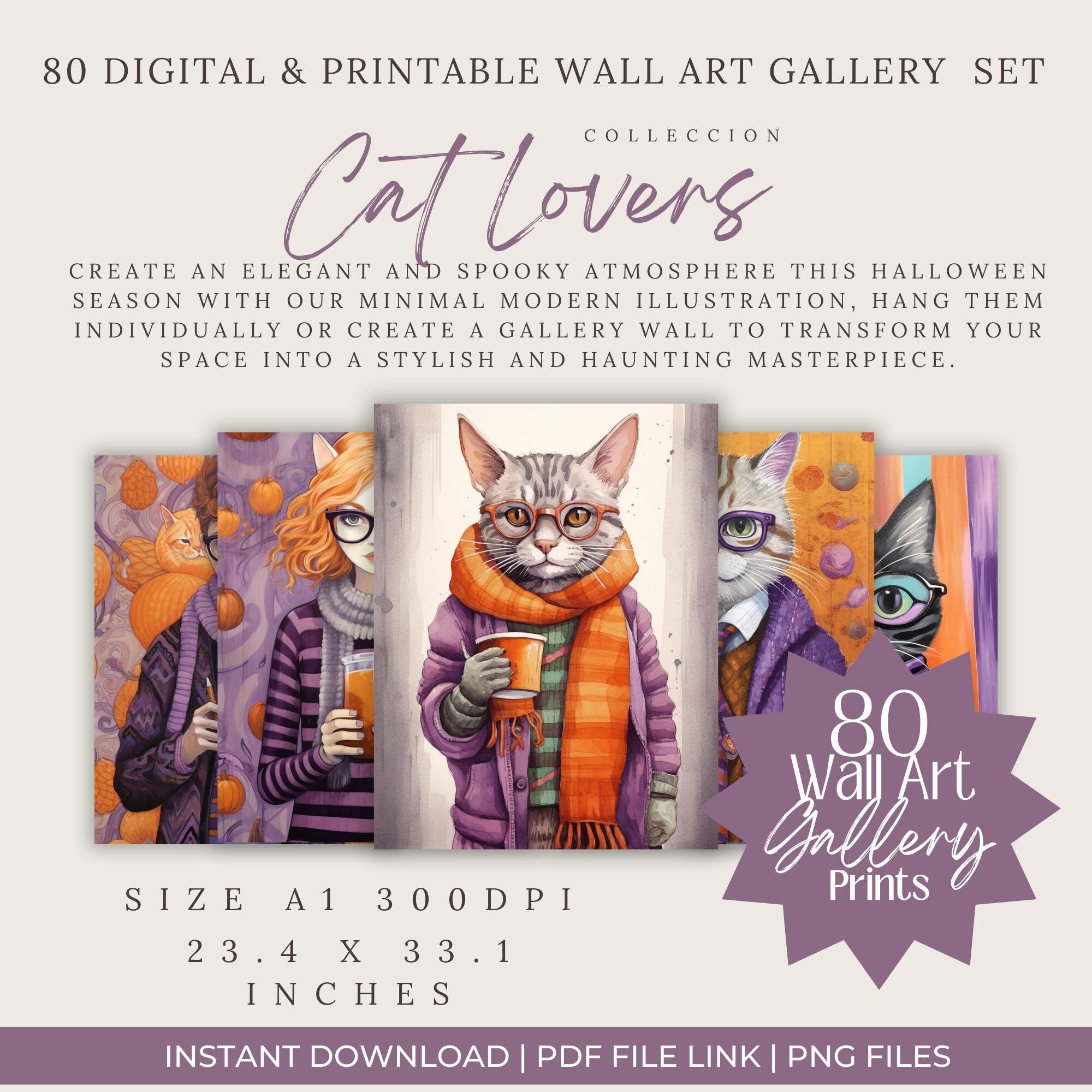 Funny Cat Poster Set Autumn Poster for Cat Lover Gift Ideas - Etsy