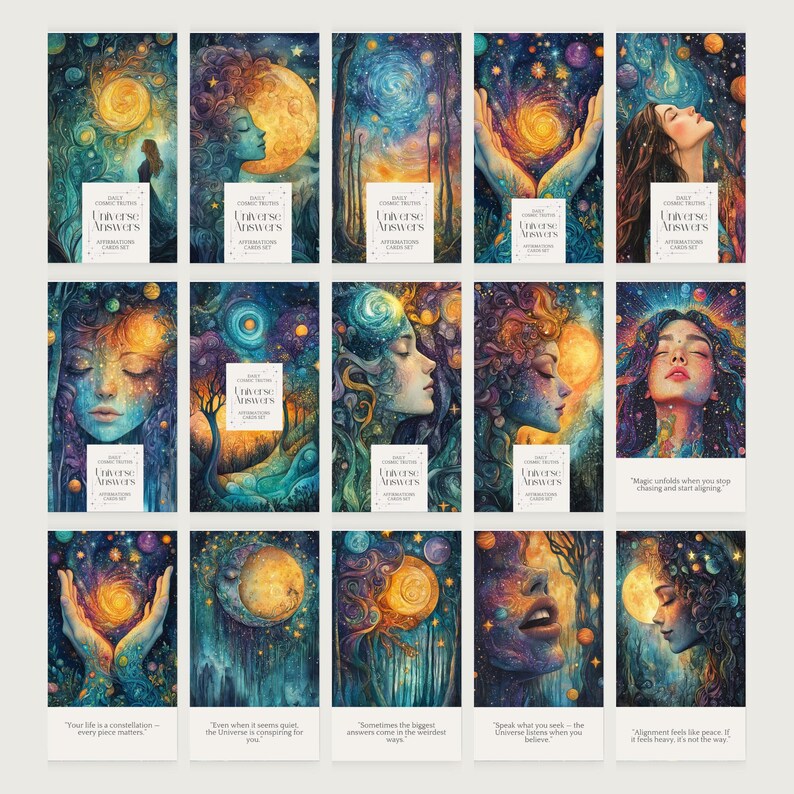 Universe Answers Affirmation Cards Celestial Manifestation Witch ...