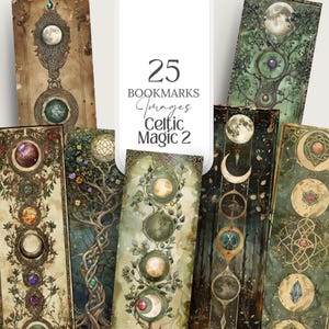 Celtic Magic Bookmarks Witchy Pagan Grimoire Tags Label Wicca Scrapbook ...