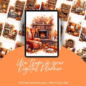 Cozy Autumn Watercolor Clipart Bundle - 50 PNG Cute Fall Images ...