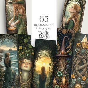 Celtic Magic Witchy Bookmarks Pagan Grimoire Tags Label Wicca Scrapbook ...