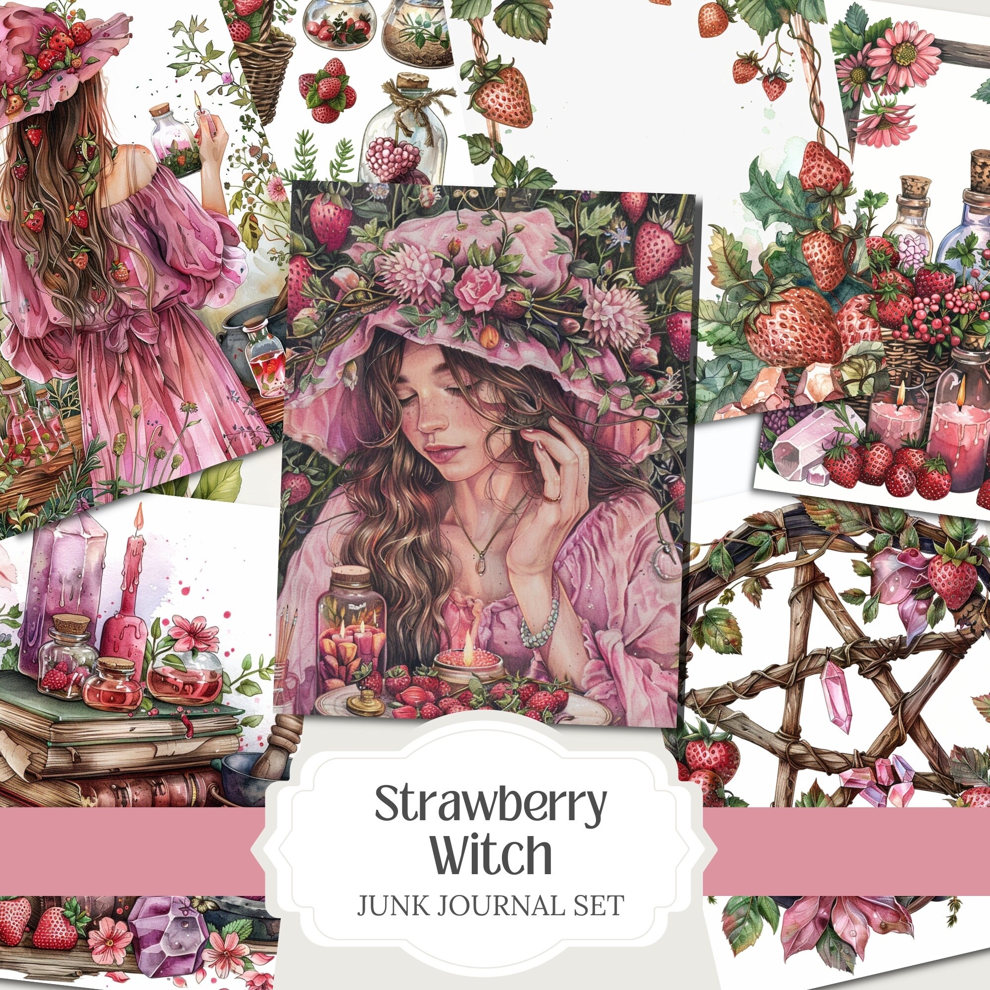 Strawberry Witch Png Spring Witch Grimoire Strawberry Book of Shadows ...