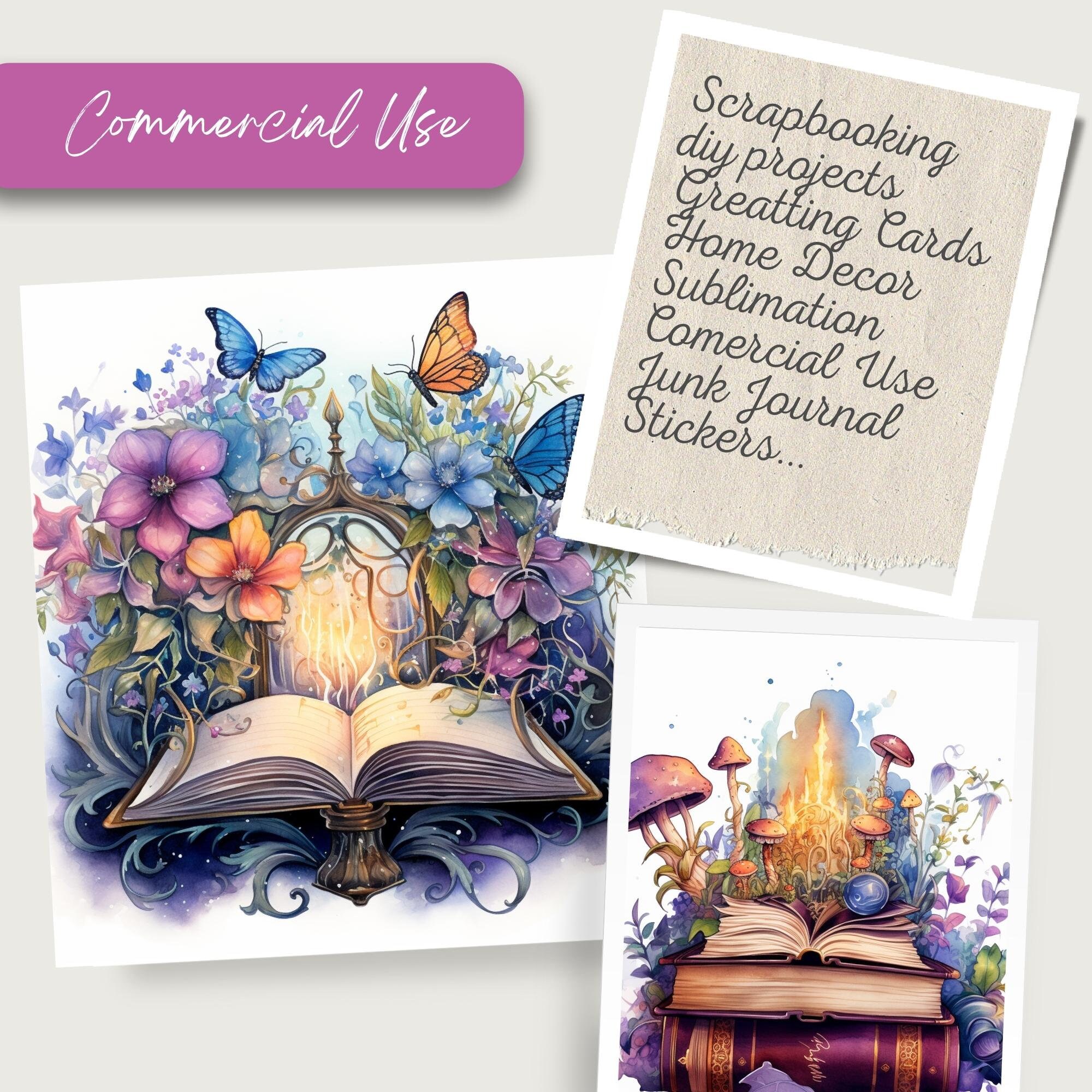 Fantasy Book Witch Clipart Witchy Planner Stickers Wallpaper for ...