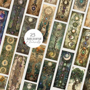 Celtic Magic Bookmarks Witchy Pagan Grimoire Tags Label Wicca Scrapbook ...