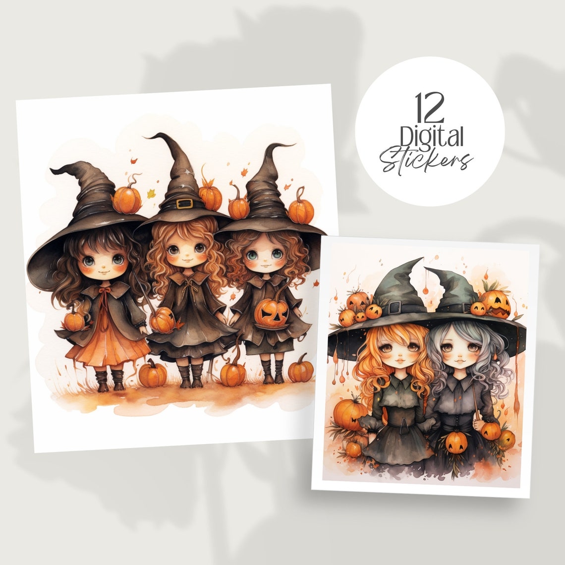 Friends Witch Clipart, Witchy Planner Stickers (digital Download) - Etsy