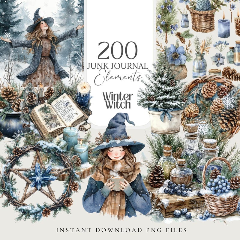 Wiccan Christmas Clip Art - Etsy