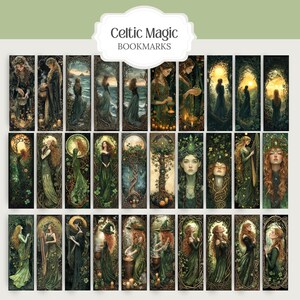 Celtic Magic Witchy Bookmarks Pagan Grimoire Tags Label Wicca Scrapbook ...