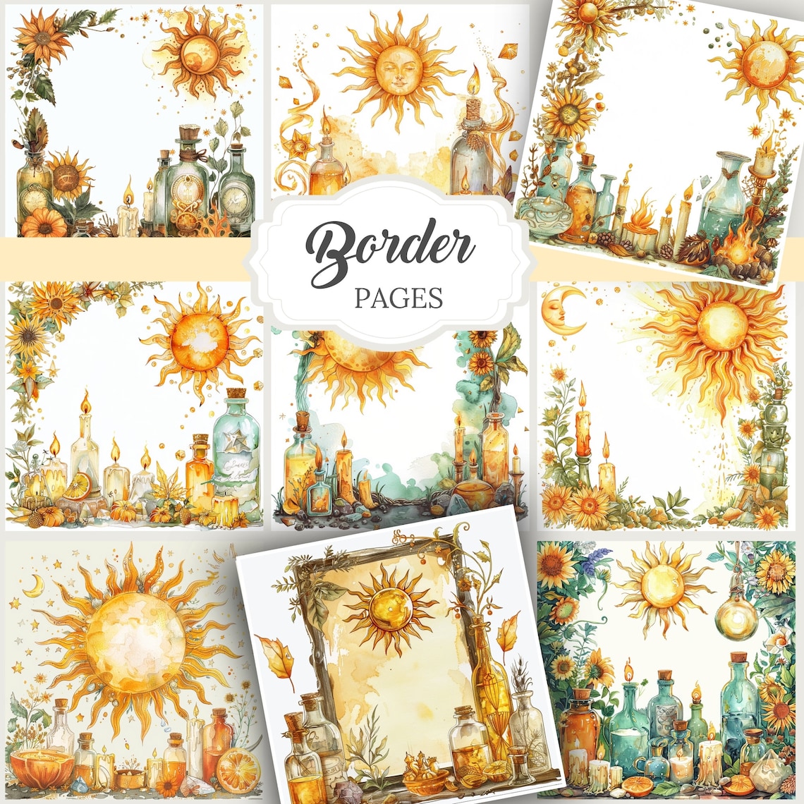 Solar Summer Witch Clipart Planner Witchy Stickers Wallpaper for ...