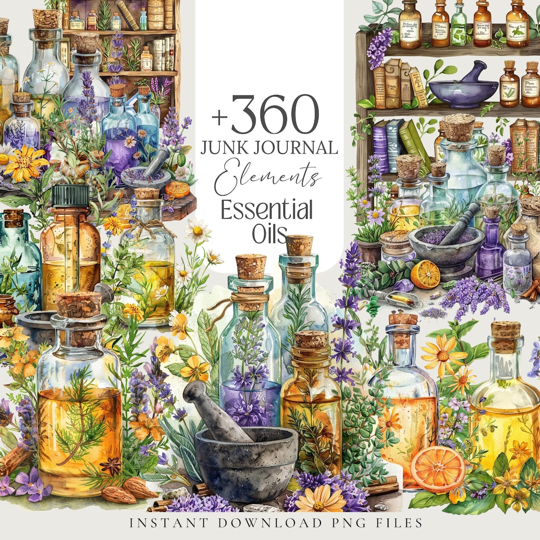 Essential Oils Clipart Png Holistic Health Oil Stickers Planner Natural ...