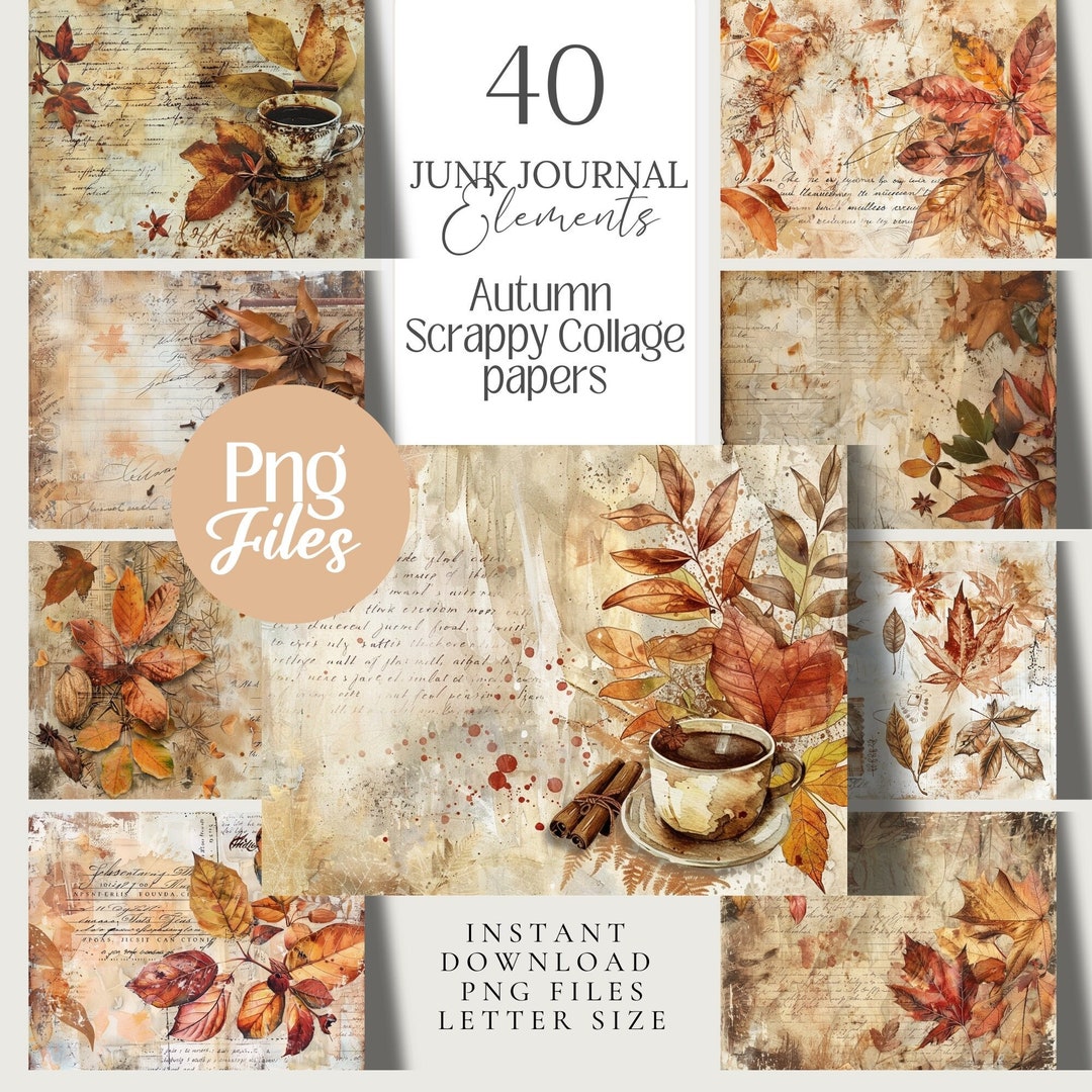 Cozy Autumn Scrapbook Paper: Fall Junk Journal Pages (digital Download ...