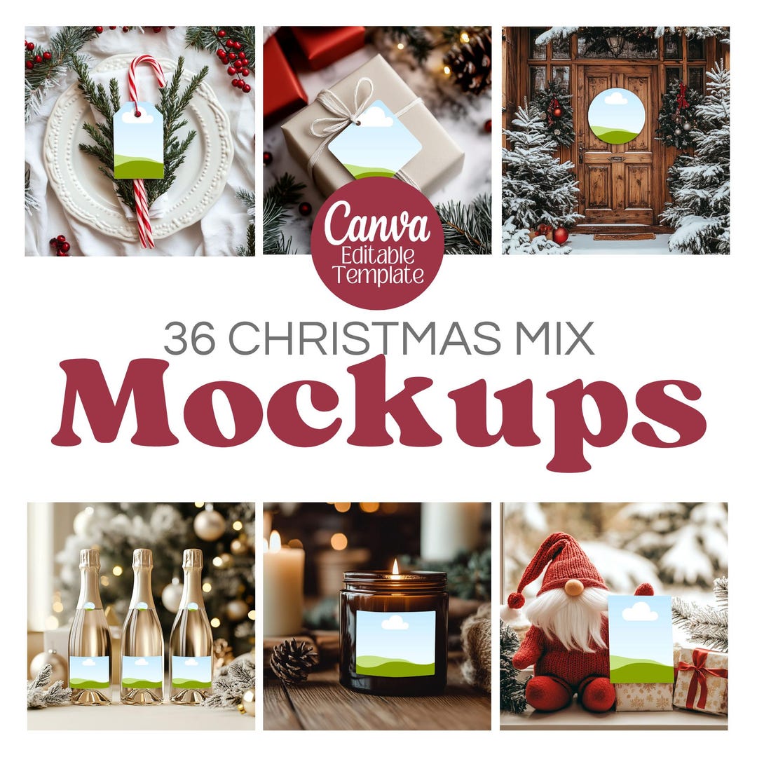 Christmas Mockup Bundle: 36 PNG Canva Templates (digital Download) - Etsy