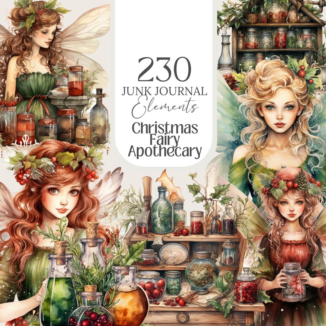 Yule Witch Junk Journal Kit: Christmas Grimoire Pages (digital Download ...