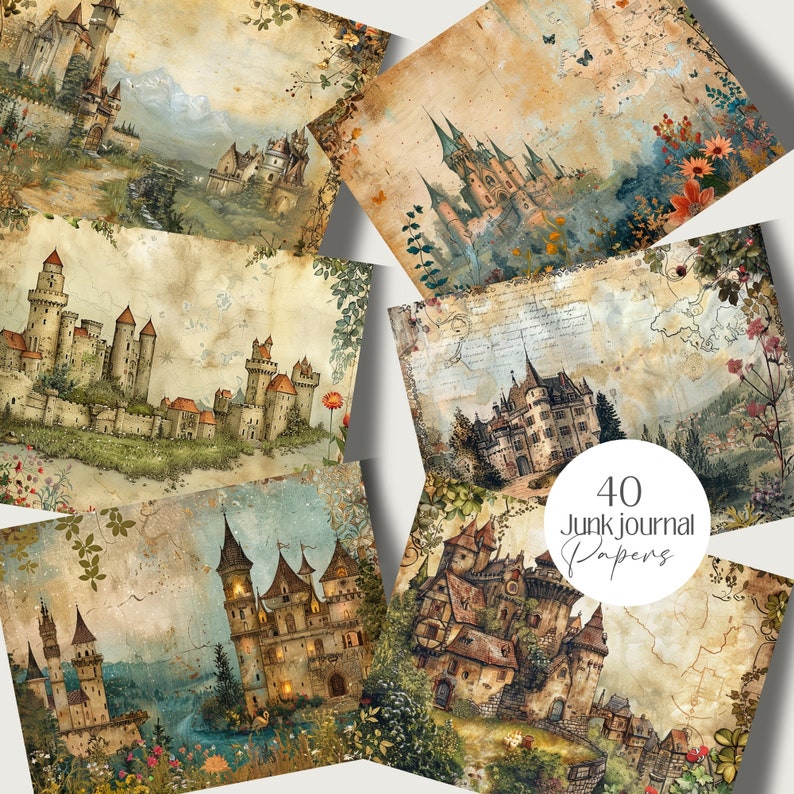 Medieval Fairytale Castle Png Digital Grimoire Scrappy Papers Book of ...