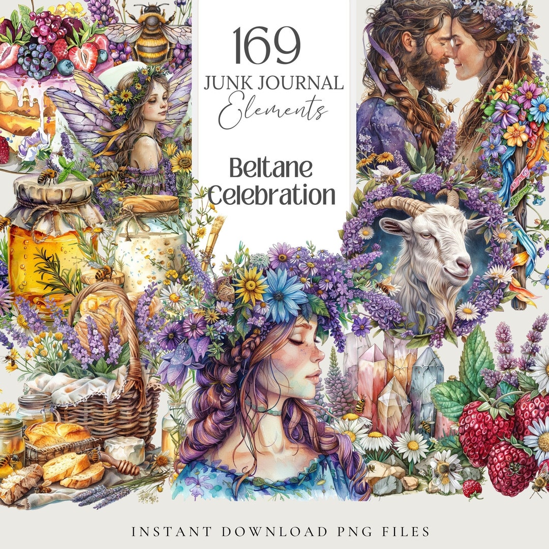 Beltane Celebration Witch for Digital Grimoire Book of Shadows Junk ...