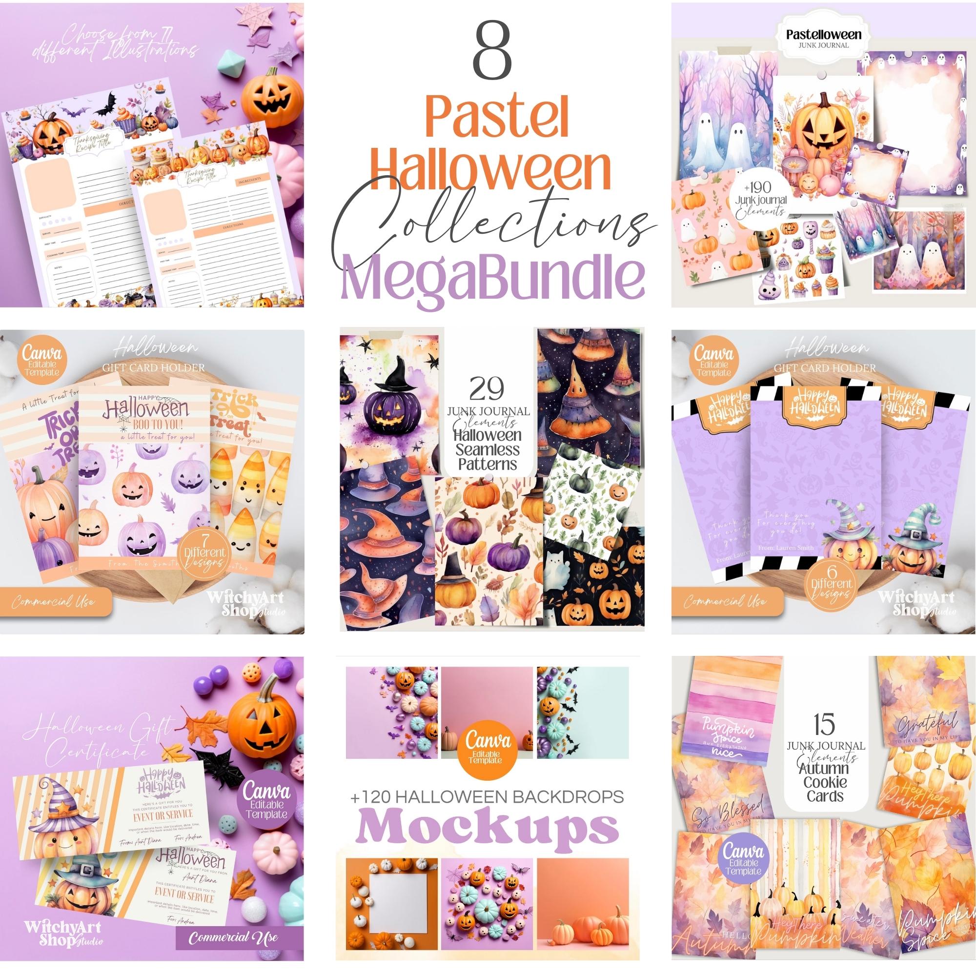 Pastel Halloween Mega Bundle With Stationery Patterns and Mockups - Etsy