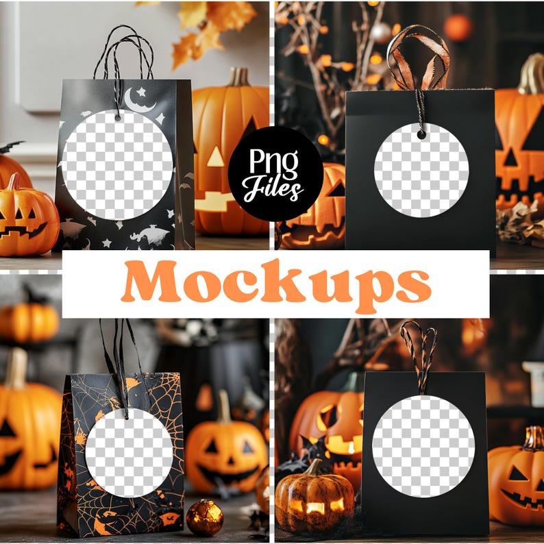 Halloween Treat Bag Tags | Canva Template, 16 PNG Files - Etsy