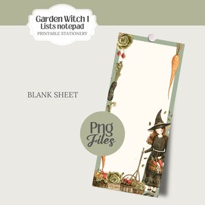 Garden Witch Notepad Stationery Set: To-do, Shopping Lists (PNG Files ...