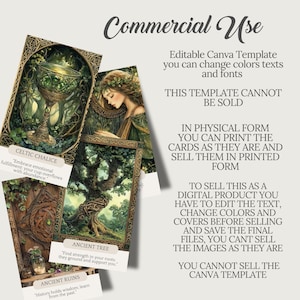 Celtic Magic Oracle Cards Png, Printable Deck, Editable Template Tarot ...