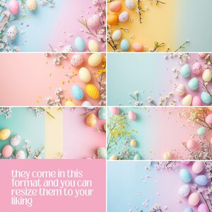 Pastel Easter Egg Mockup: Flat Lay Backgrounds (PNG Digital Download ...