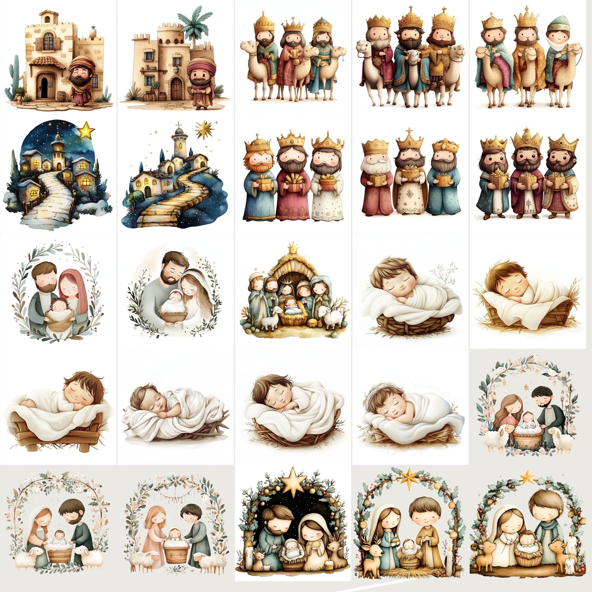 Nativity Scene PNG Clipart: Christmas Nursery Art (digital Download) - Etsy