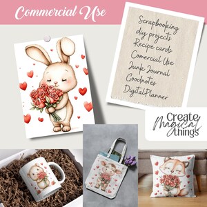 Valentines Day Animals Clipart Cute Love Animal Sublimation Love ...