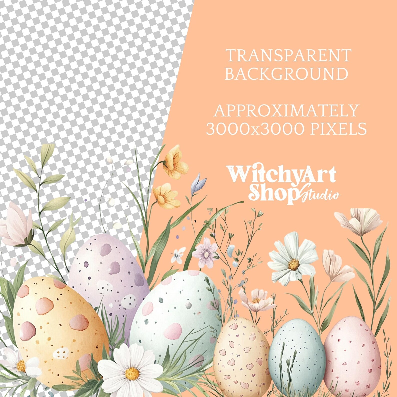 Witchy Easter Egg Clipart: Ostara Pagan Designs (PNG Digital Download ...