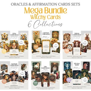 Wicca Oracle & Affirmation Cards | Wheel of the Year, 6 Sets (PNG ...