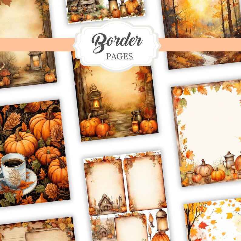 Whimsical Cottagecore Fall Printables Cozy Autumn Clipart, 190 PNG ...