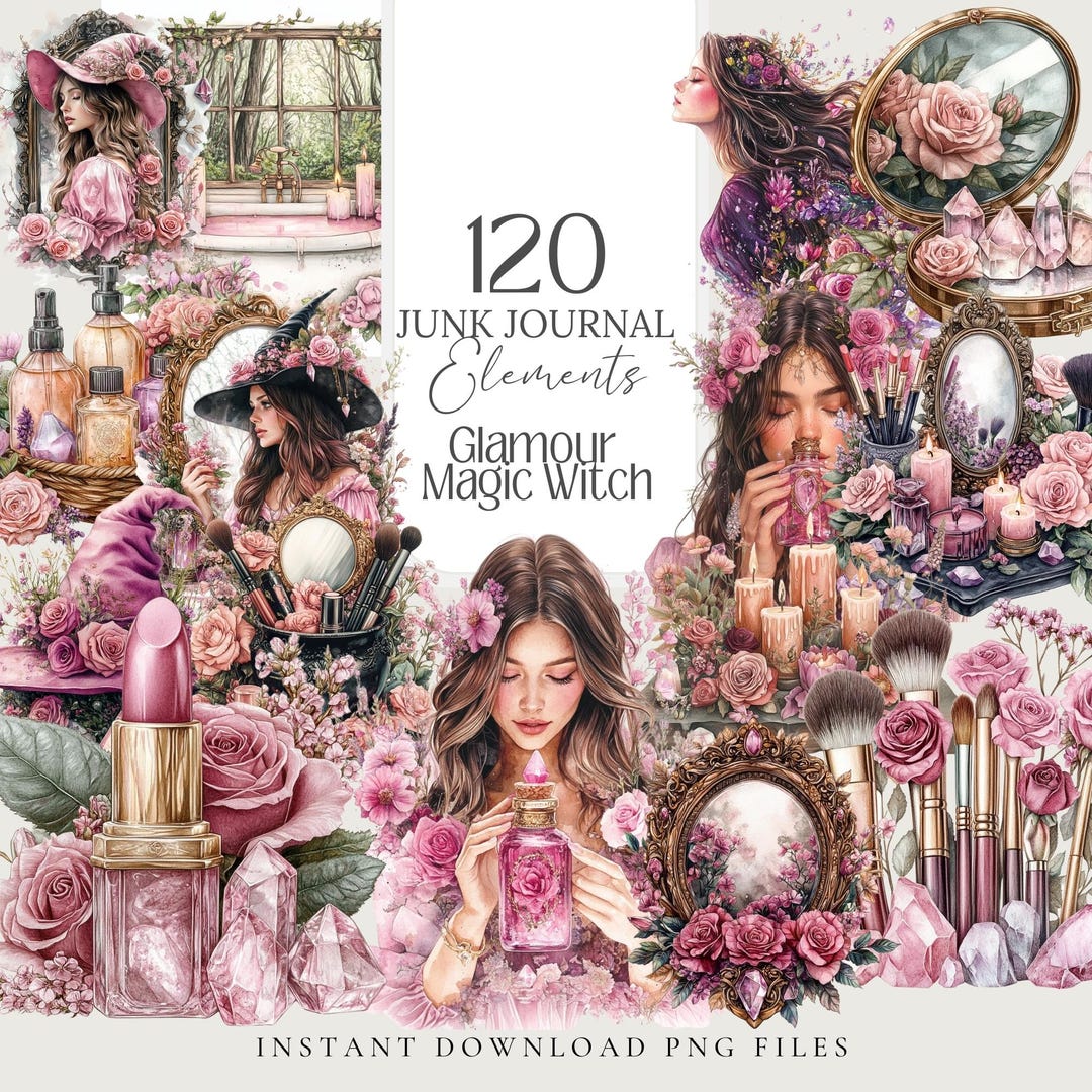 Glamour Magic Witch Clipart Beauty Magic Witchy PNG Planner Sticker ...