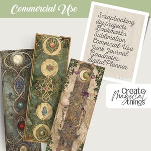 Celtic Magic Bookmarks Witchy Pagan Grimoire Tags Label Wicca Scrapbook ...