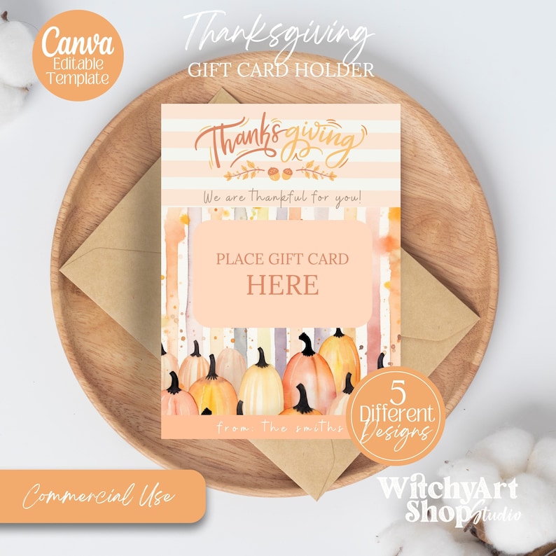 Printable Thanksgiving Gift Card Holder Coffee Gift Card - Etsy