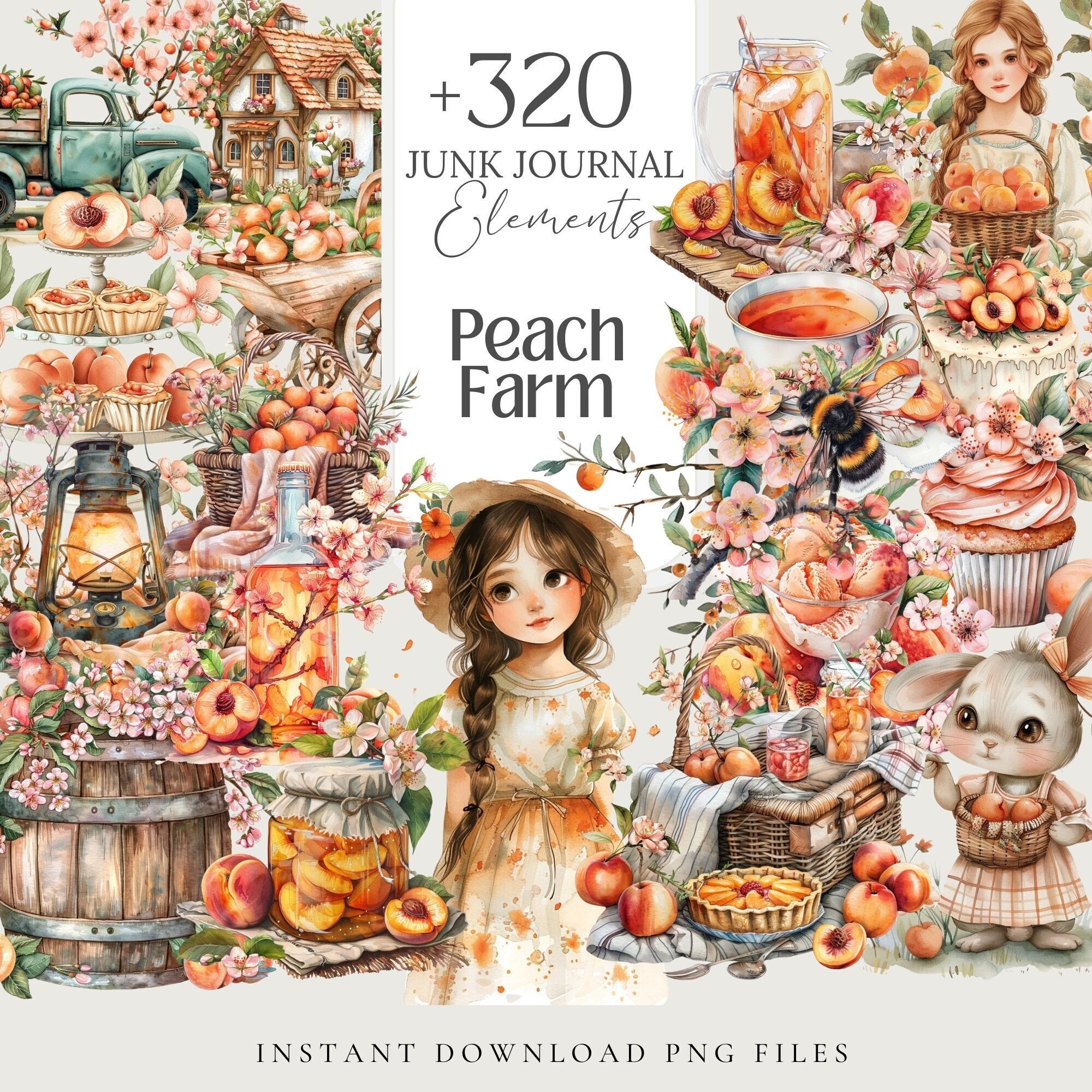 Peach Farm Png Clipart Book of Shadows, Digital Grimoire Paper ...