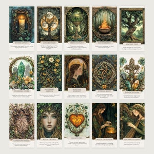 Celtic Magic Oracle Cards Png, Printable Deck, Editable Template Tarot ...