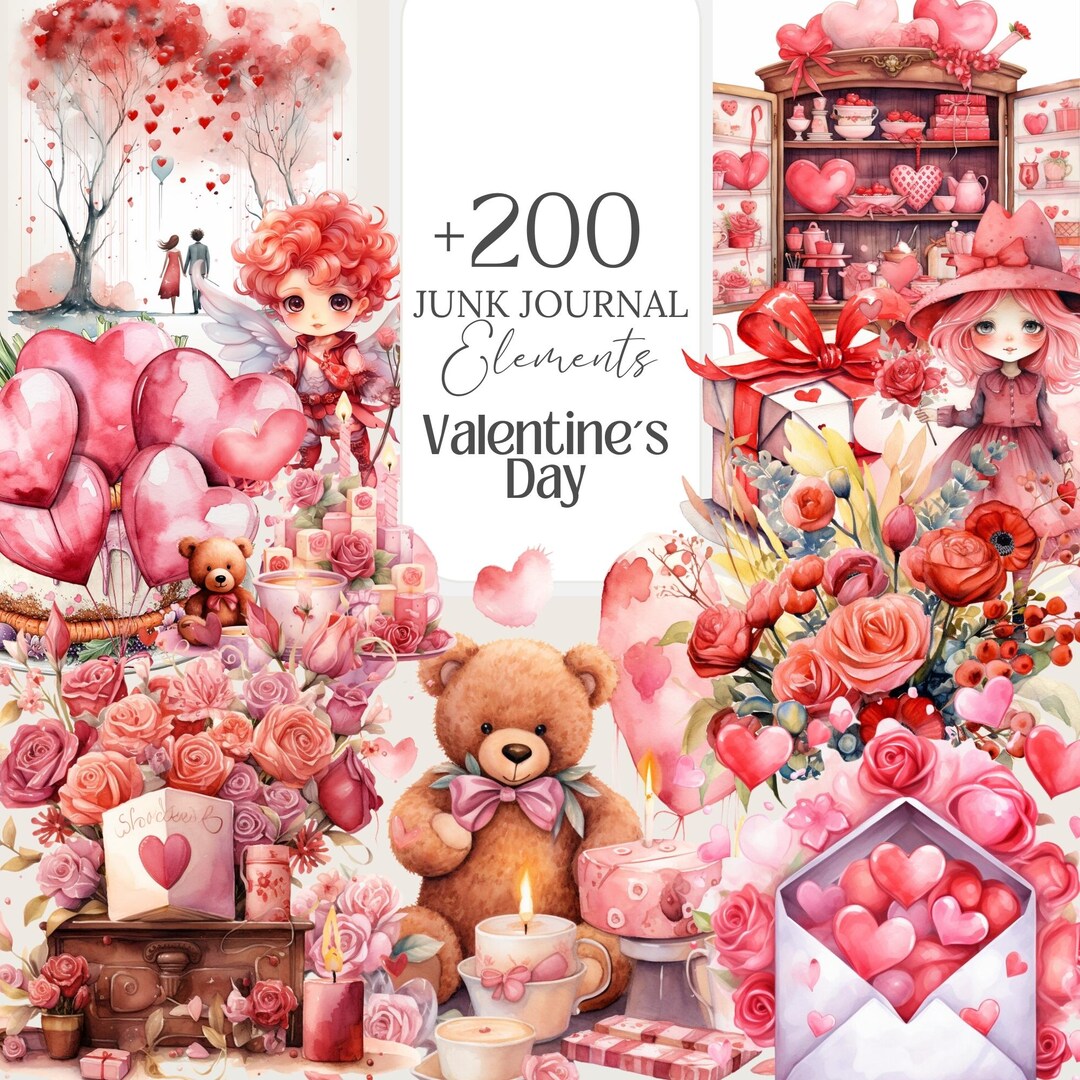 Valentine's Day Clipart: Love Hearts PNG Graphics (digital Download) - Etsy
