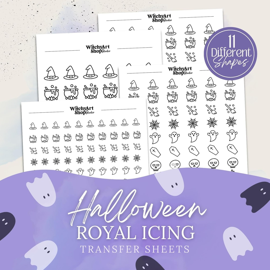 Royal Icing Transfer Sheets Bundle, Printable Cookie Transfer Sheets Halloween Christmas ...