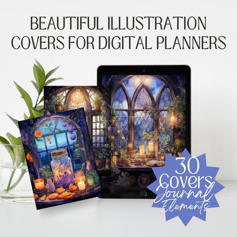 Witchy Art Grimoire Covers Set Digital Illustrations Digital - Etsy