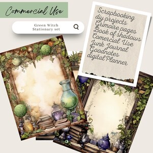 Green Witch Junk Journal Kit Witchy Planner Witch Journal Digital ...